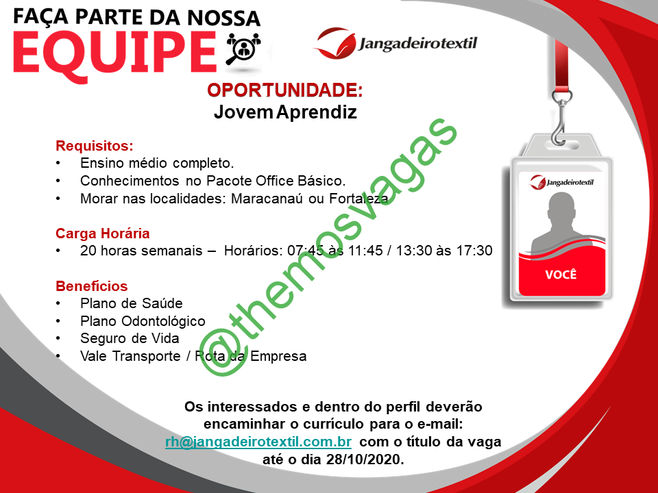 Jovem Aprendiz | Fortaleza – CE | 01 vaga(s) | Themos Vagas | Empregos e EstágiosThemos Vagas ...