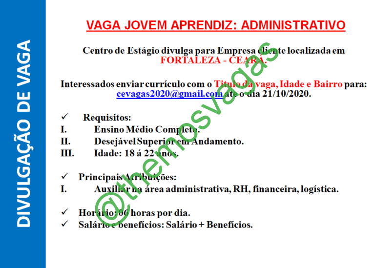 Jovem Aprendiz | Fortaleza – CE | 01 vaga(s) | Themos Vagas | Empregos e EstágiosThemos Vagas ...
