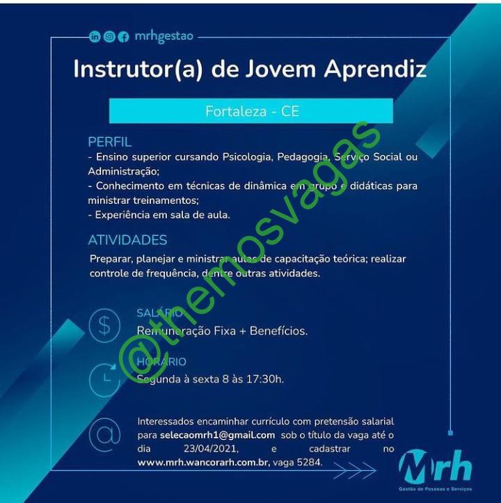 Instrutor de Jovem Aprendiz | Fortaleza – CE | 01 vaga(s) | Themos Vagas | Empregos e ...