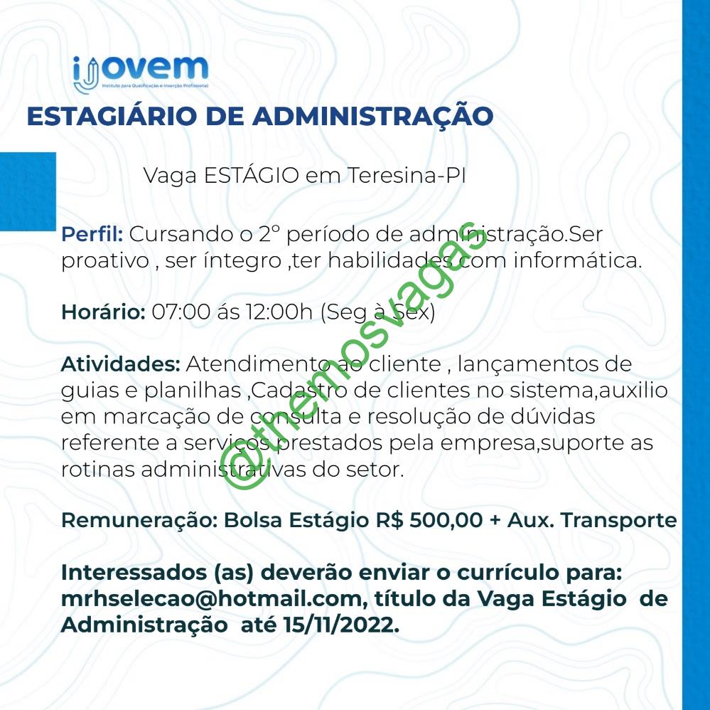 Estágio De Administração Teresina Pi 01 Vaga S Themos Vagas