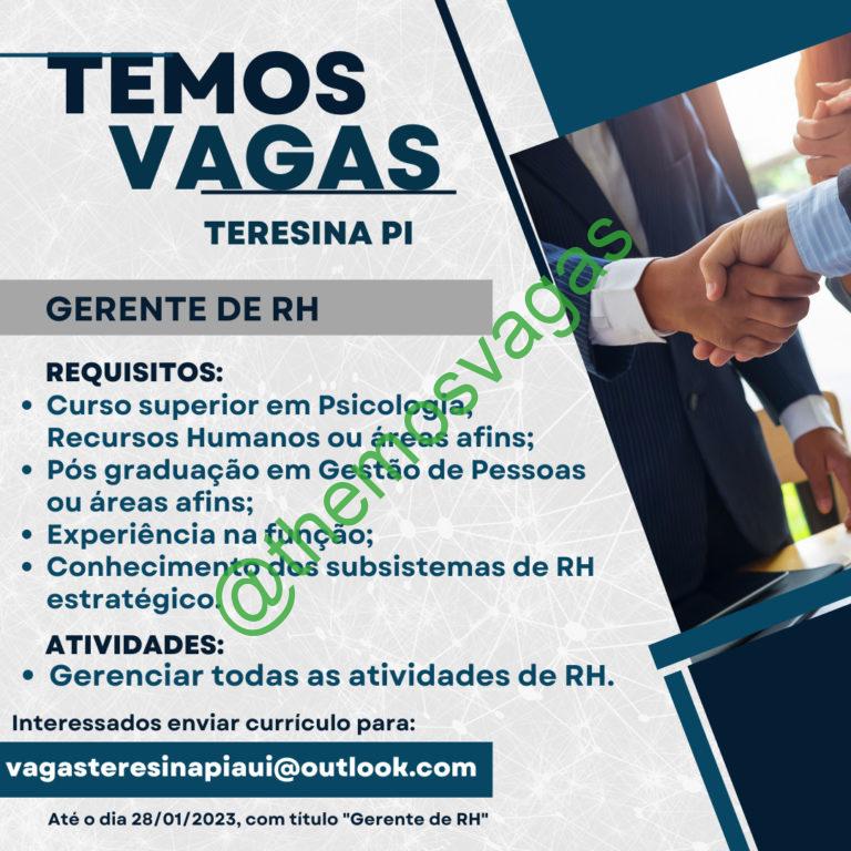Gerente de RH | Teresina – PI | 01 vaga(s) | Themos Vagas | Empregos e ...