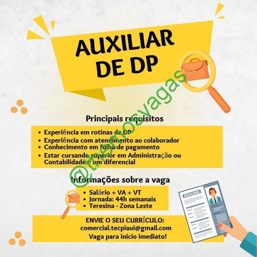 Auxiliar de DP | Teresina – PI | 01 vaga(s) | Themos Vagas | Empregos e EstágiosThemos Vagas ...